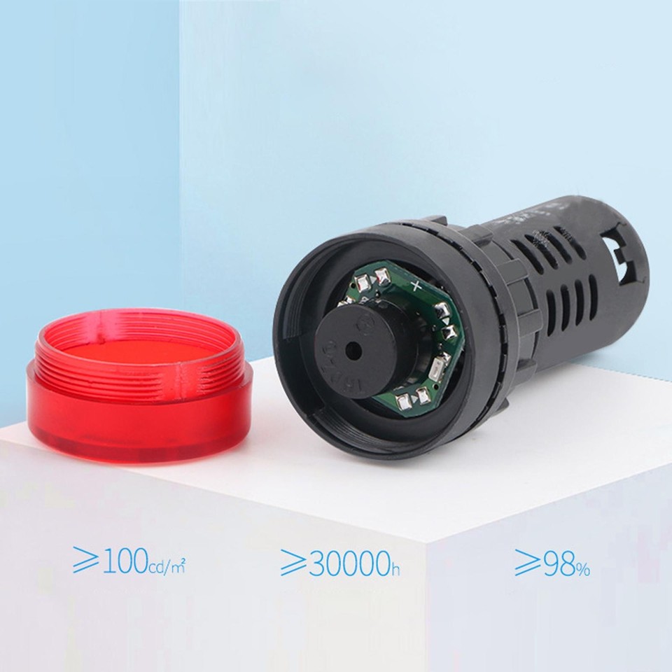 1/2/3/5/10Pcs 110V AD16-22SM Buzzer LED Flash Alarm Indicator Signal ...