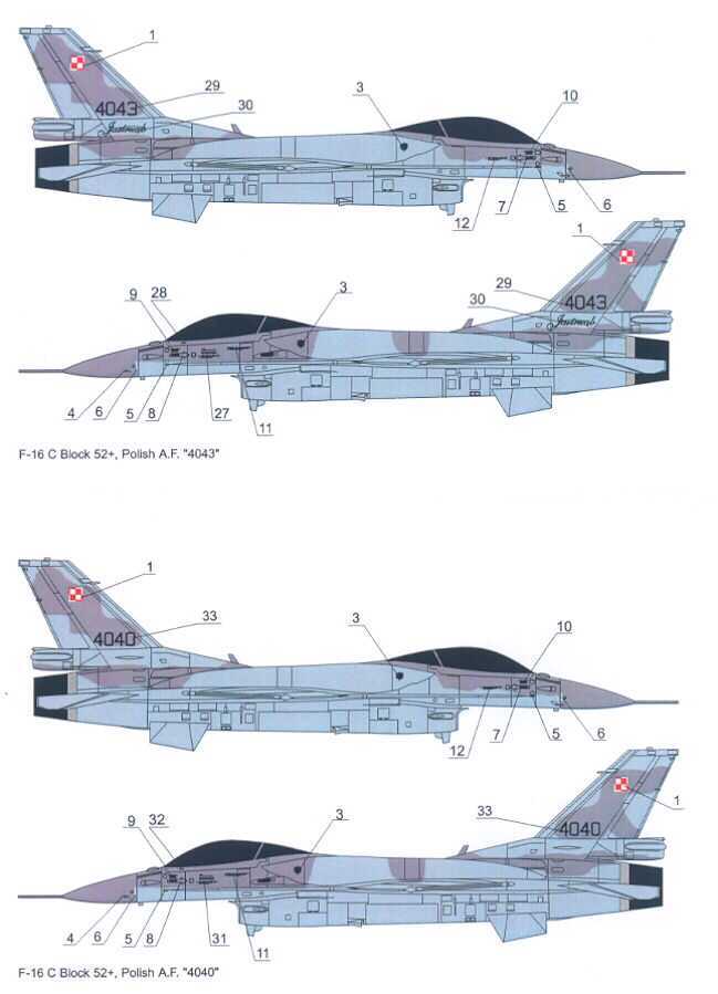 Techmod Decals 1/72 GENERAL DYNAMICS F-16C F-16D BLOCK 52+ Fighter | eBay