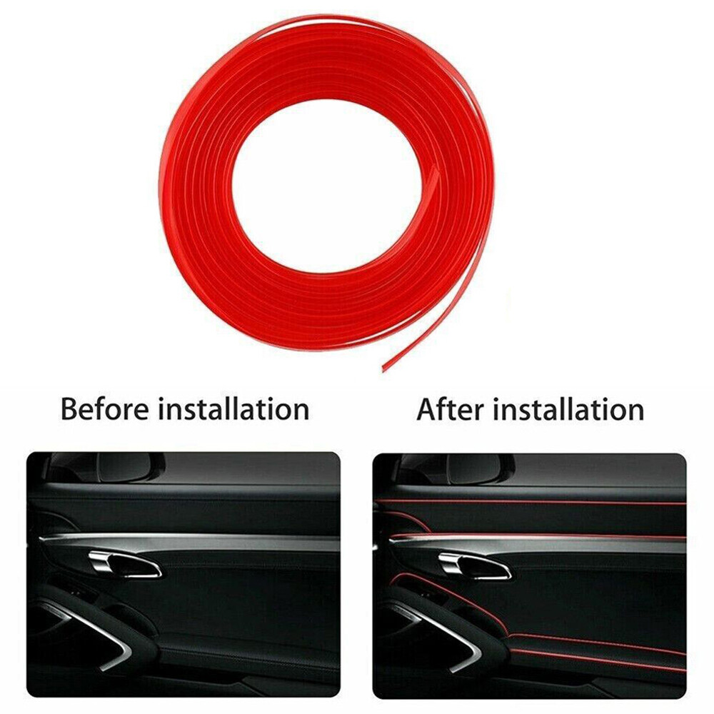 5M Car Moulding Line Interior Decor Red Point Edge Gap Door Panel ...