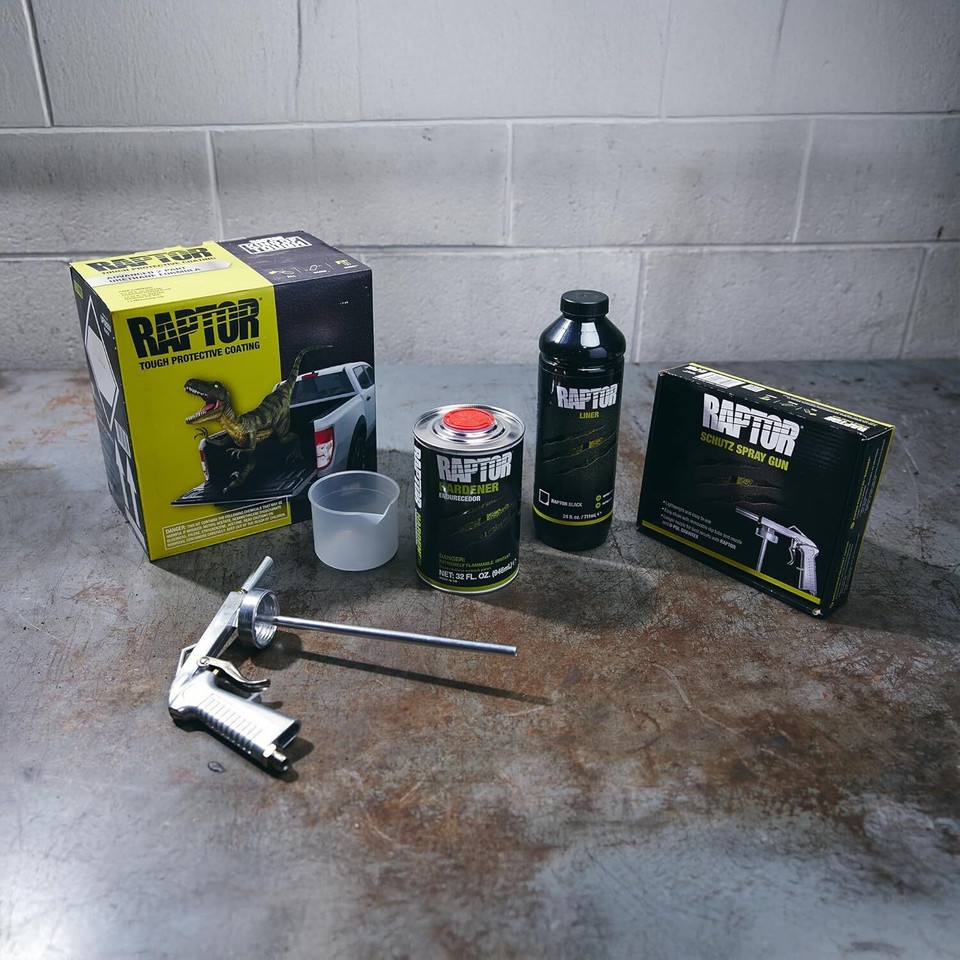 Raptor Black Urethane Spray-On Truck Bed Liner Kit, Protective Paint ...