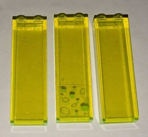Lego Lot Of 3 Trans Neon Green 1x2x5 Brick Pieces Part # 46212 TMNT ...