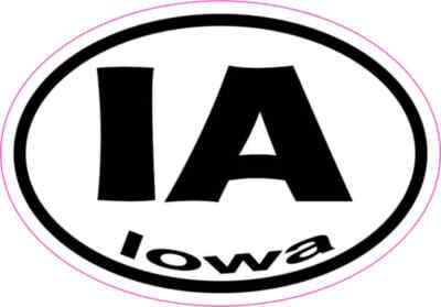3X2 Oval IA Iowa Sticker Vinyl State Vehicle Window Stickers Car Bumper ...