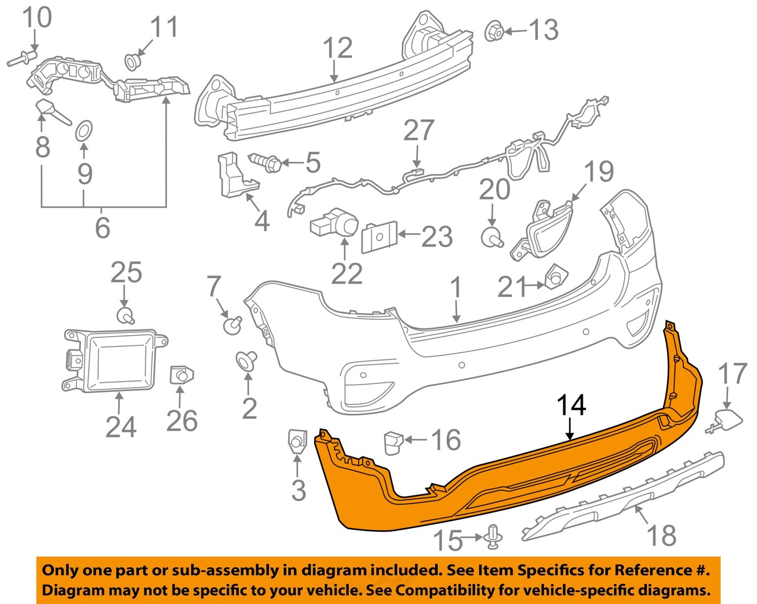 Chevrolet GM OEM 17-18 Trax Rear Bumper-Lower Cover 42537682 | eBay