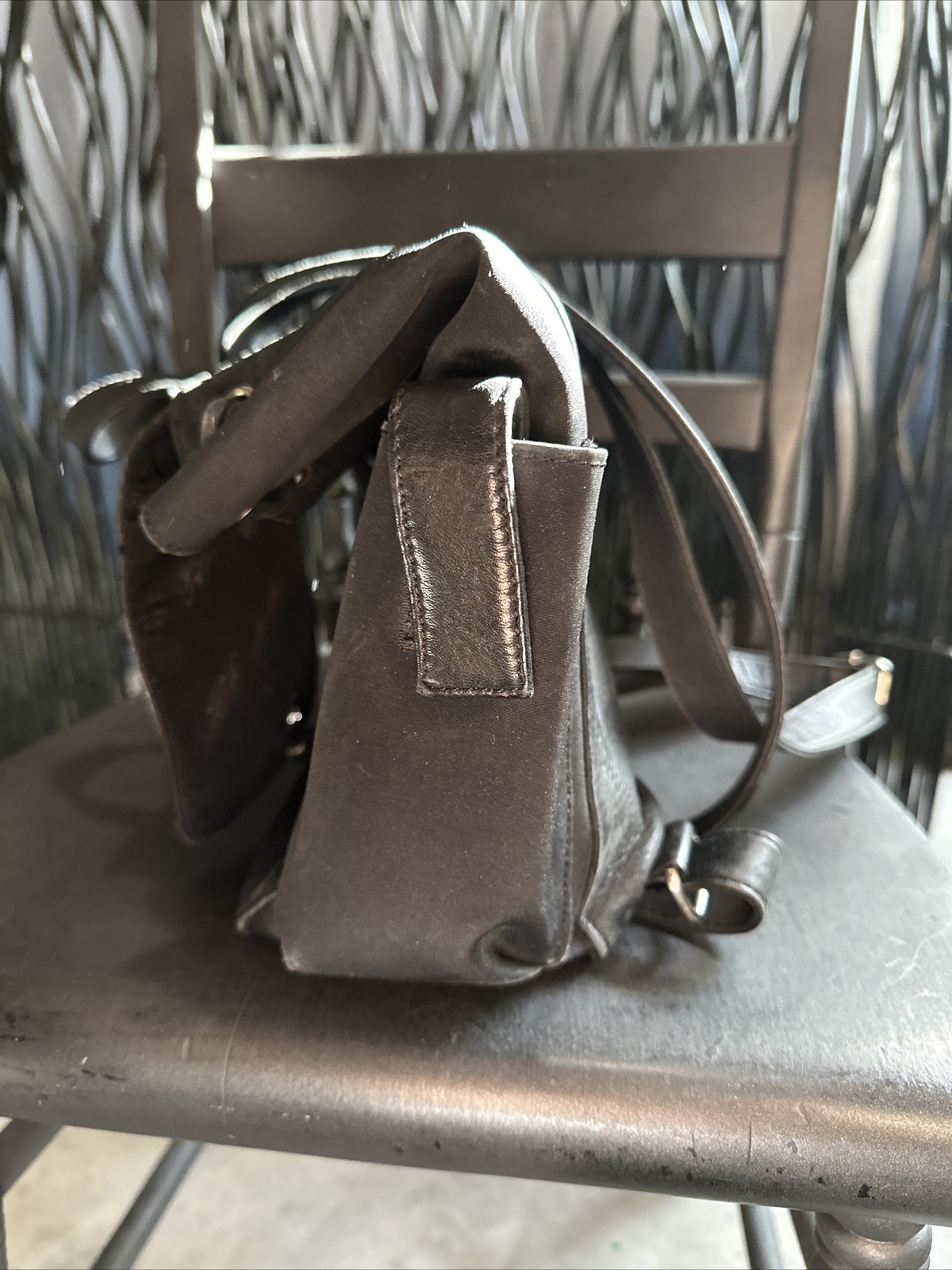 Fossil Vintage Leather Backpack Black Flap top Purse … - Gem