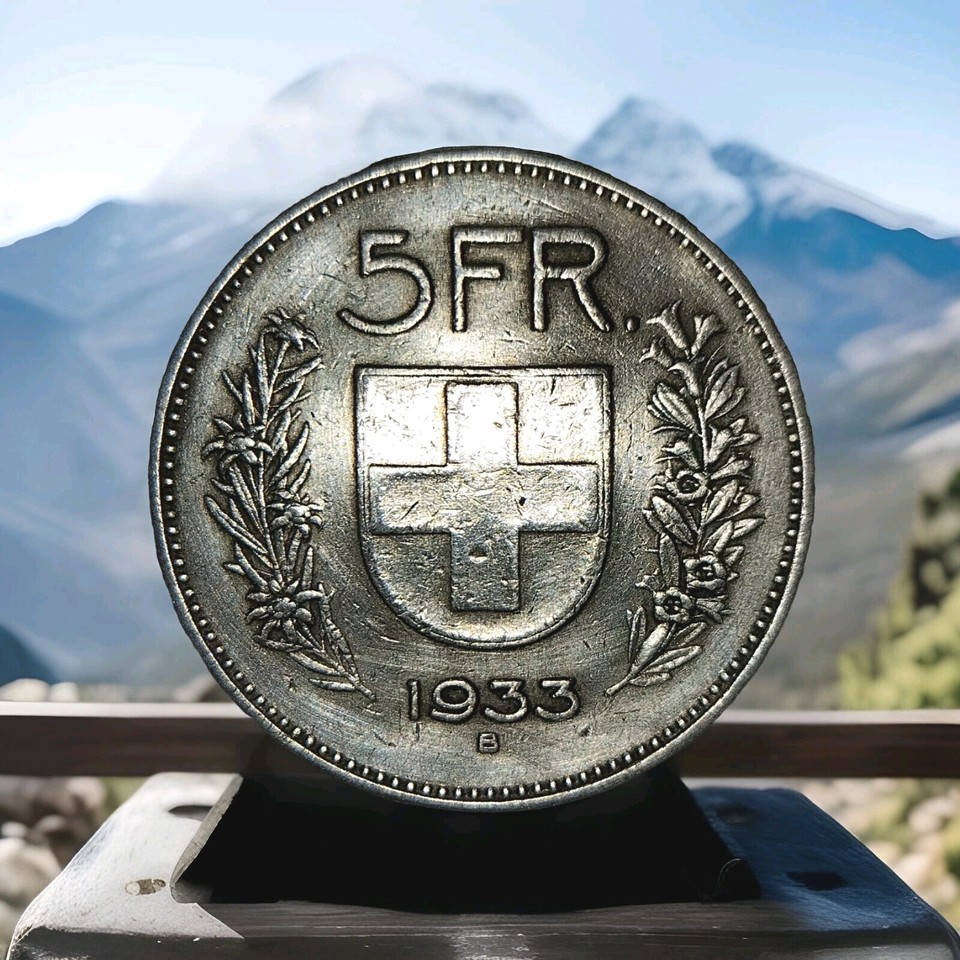 SVIZZERA 5 FRANCHI 1933 B Bb+ ARGENTO SILVER COIN | eBay