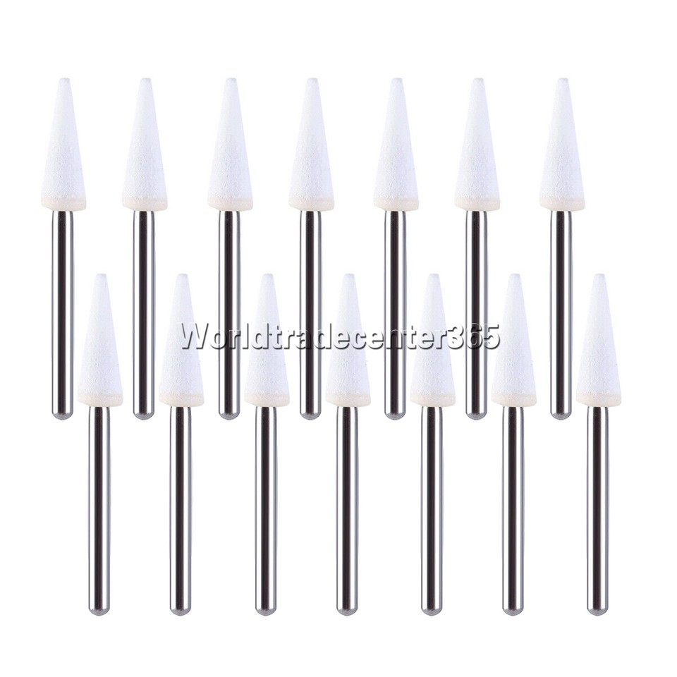 Dental Flame/Cone/Round White Stone Polishing FG/RA Burs Aluminum Oxide ...