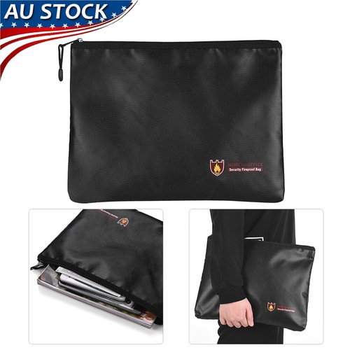 Large Fireproof Document Bag Waterproof Money Cash File Folder ...