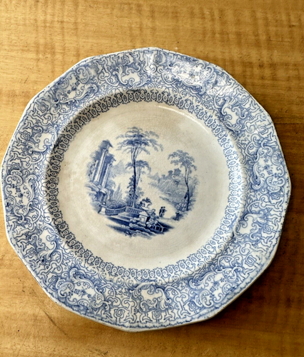 Antique W. Adams Blue Transferware Plate 7 1/2" - AS IS | eBay