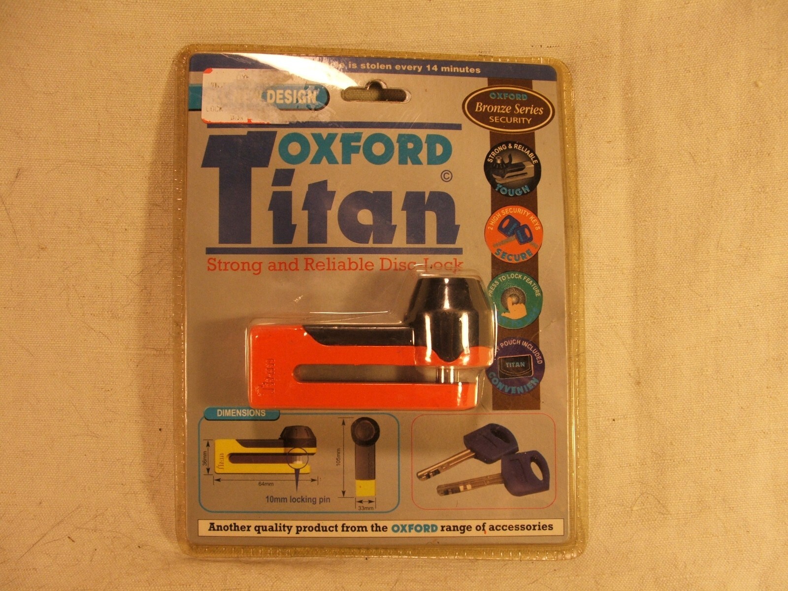 OXFORD MOTORCYCLE MOTORBIKE SECURITY TITAN DISC LOCK | eBay