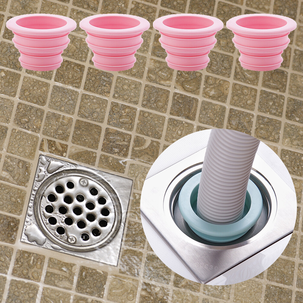 4Pcs Kitchen Drain Pipe Hose Basin Sink Plug Drain Pipe Sewer Seal ...