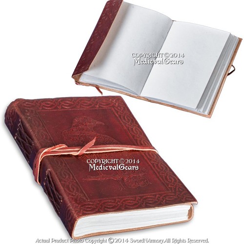Medieval Handmade Brown Celtic Eagle Leather Journal Diary LARP ...