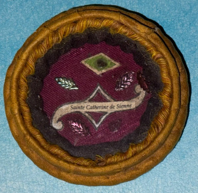 RARE ANTIQUE CATHOLIC 1st CLASS ST. CATHERINE OF SIENA RELIC RELIQUARY ...