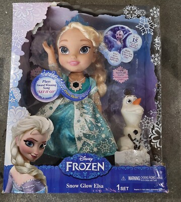 New DISNEY FROZEN SNOW GLOW ELSA AND OLAF SINGING DOLL Dent Box ...