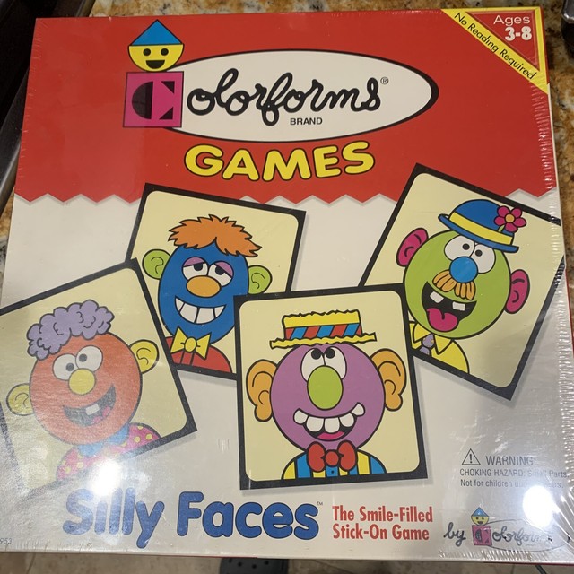 Vintage Colorforms Silly Faces Game 1998 University Games Complete for ...