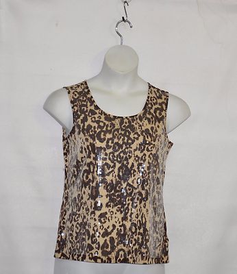 Joan Rivers Joan Rivers Scoop Neck Sequin Animal Print Tank Size S ...