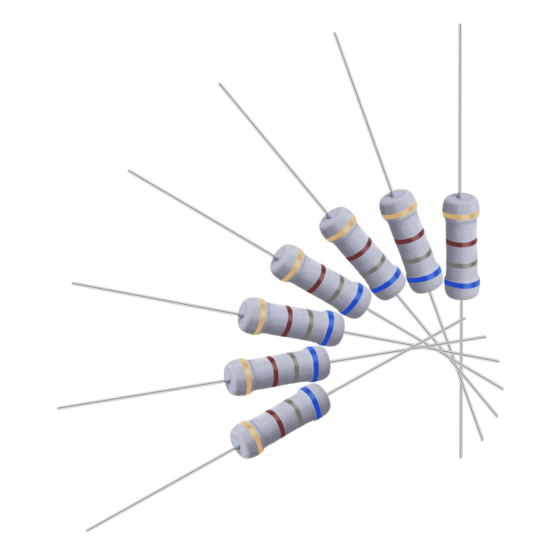 100 Pcs 1W 1 Watt Metal Oxide Film Resistor Axial Lead 680 Ohm ±5% ...