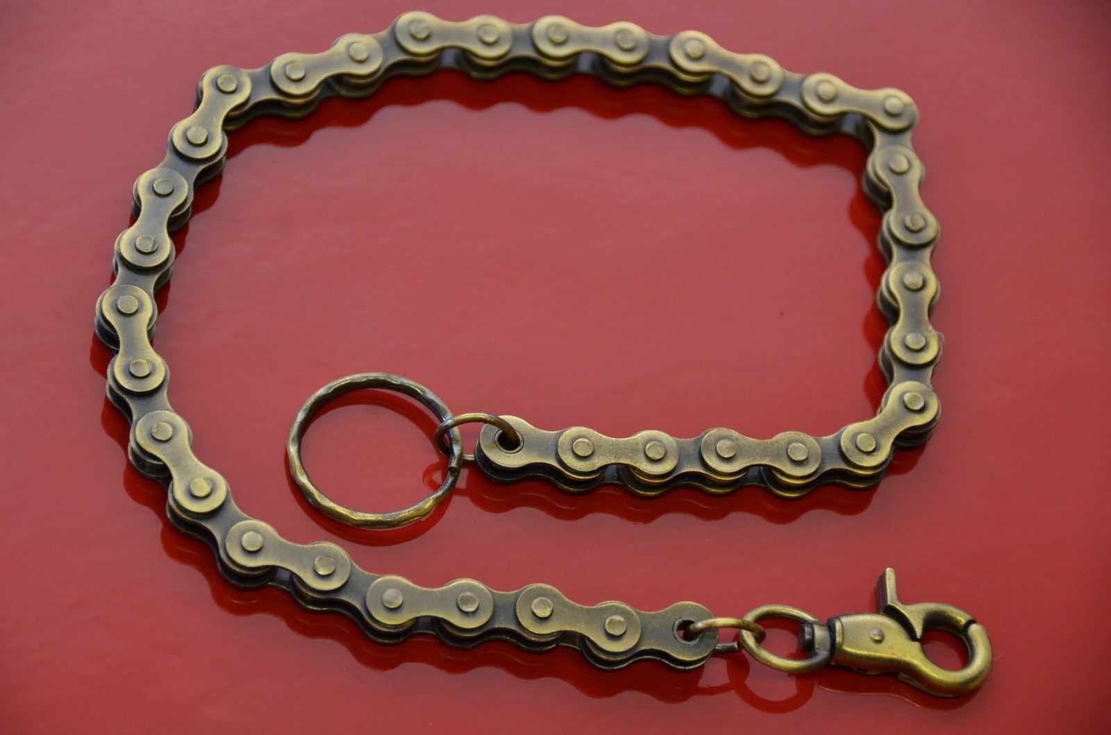 Brass Motorcycle Chain Bikers Wallet Chain Keychain Trigger Clasp | eBay