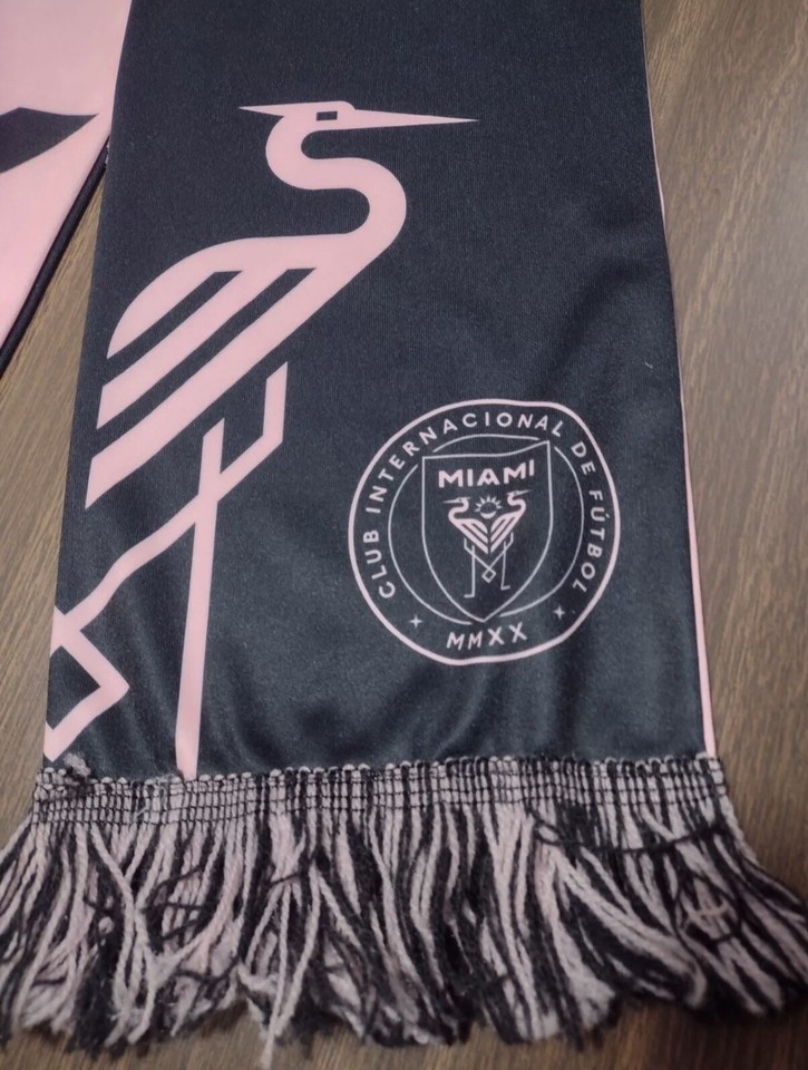 Inter Miami CF Season Ticket Holder Scarf Messi Soccer Black Pink | eBay