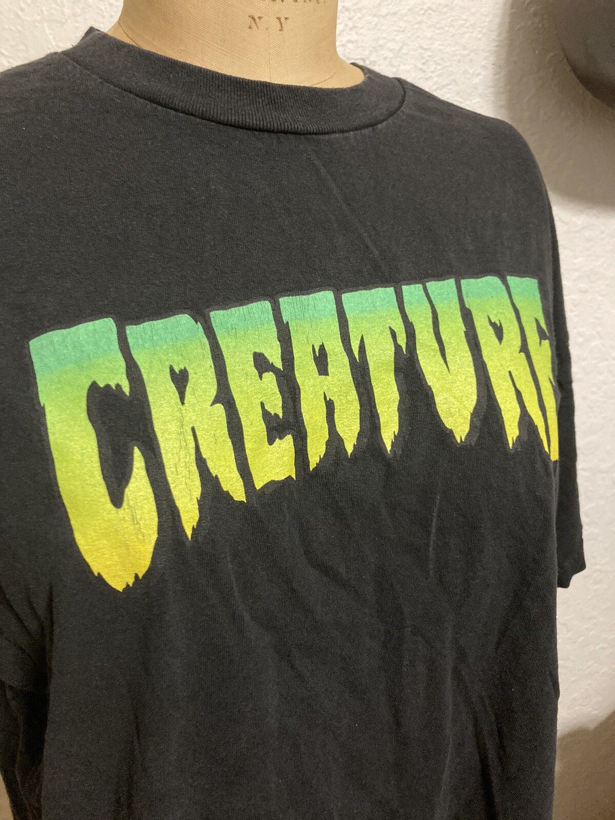 Creature LOGO Skateboard T Shirt BLACK Size Large - Gem