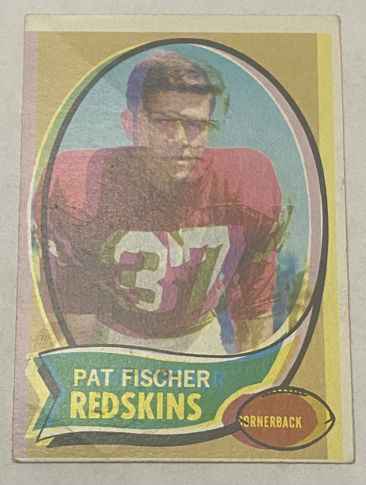 1970 Topps Pat Fischer Washington Redskins #172 ERROR MISPRINT ONE OF A ...