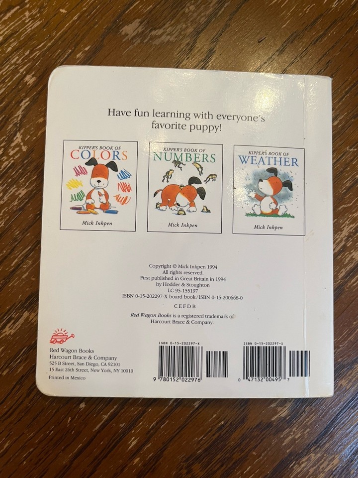 Red Wagon Books Kipper's Book of Opposites Board Book Mick Inkpen ...