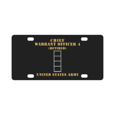 License plate -Army - Chief Warrant Officer 4 - CW04 - Retired - Flat ...