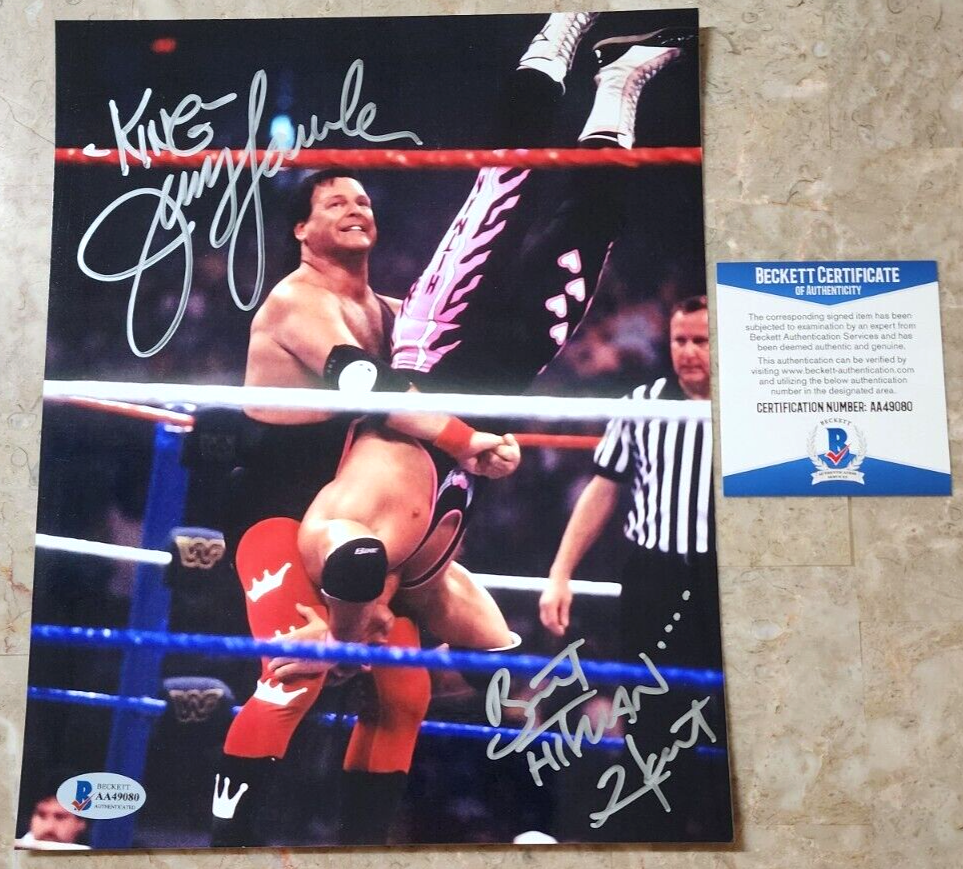 Bret Hart / Jerry Lawler Dual SIGNED 8x10 Photo Wrestling Autograph ...
