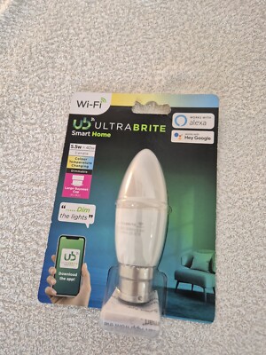 UltraBrite Smart Home Bulb Bayonet 5.5W 40W Candle Works With Alexa Hey ...