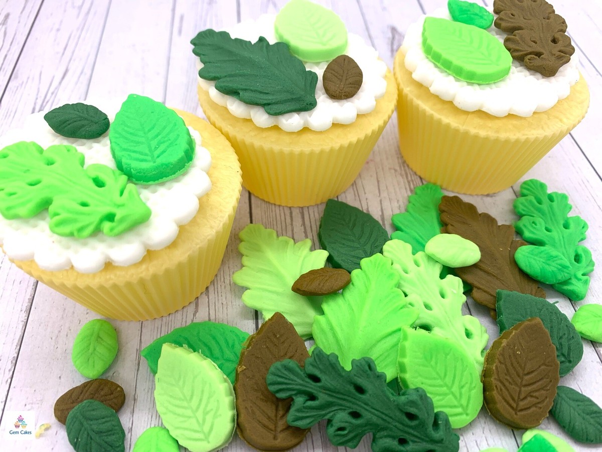 Leaf Cake Decorations Edible Autumn Brush Embroidery