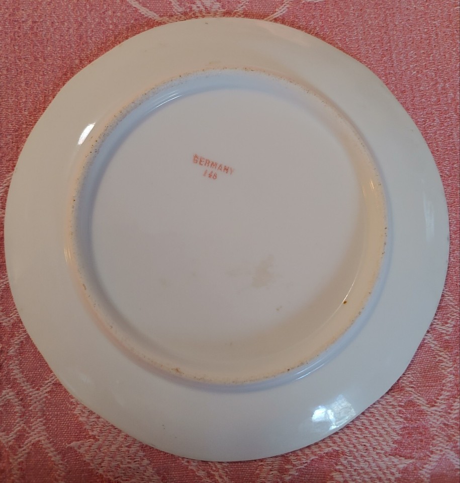 Antique Porcelain Round Teapot Tea Trivet Pink Flowers & Raspberries ...