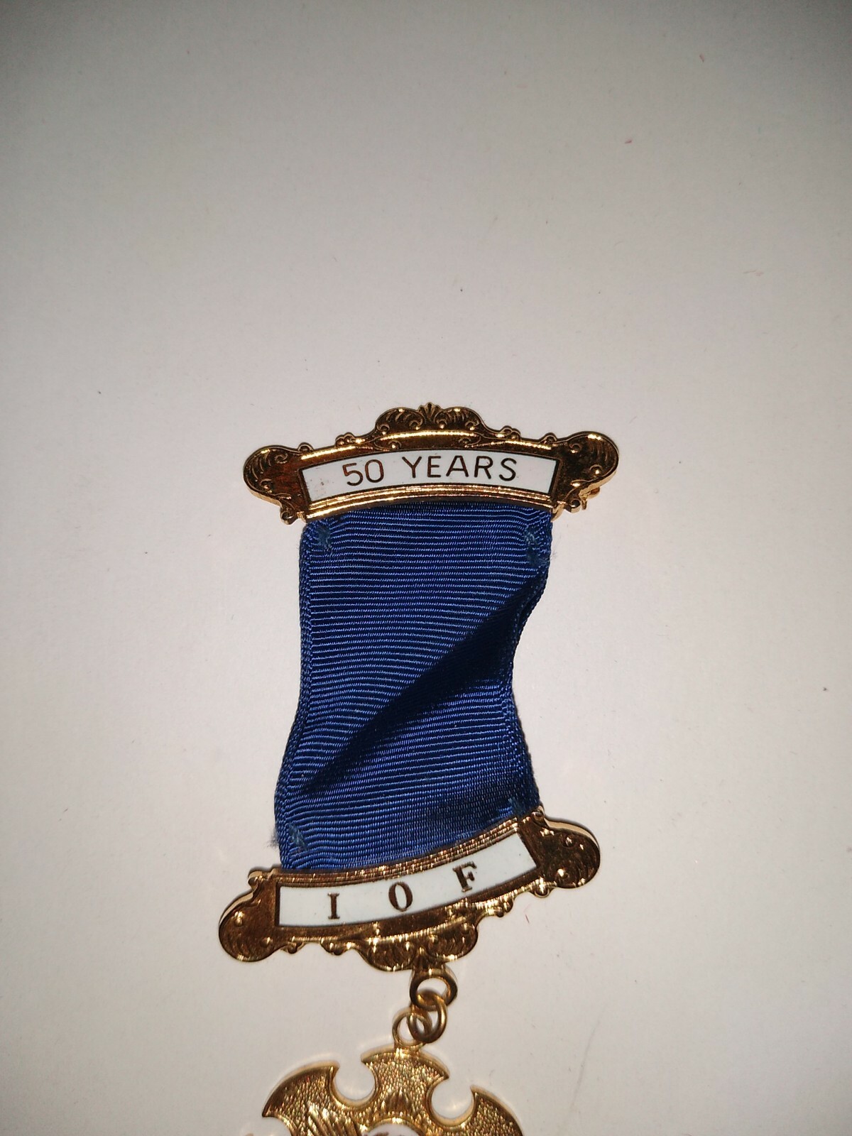 I.O.F. International Order of Foresters 50 year pin. L B C Ribbon ...