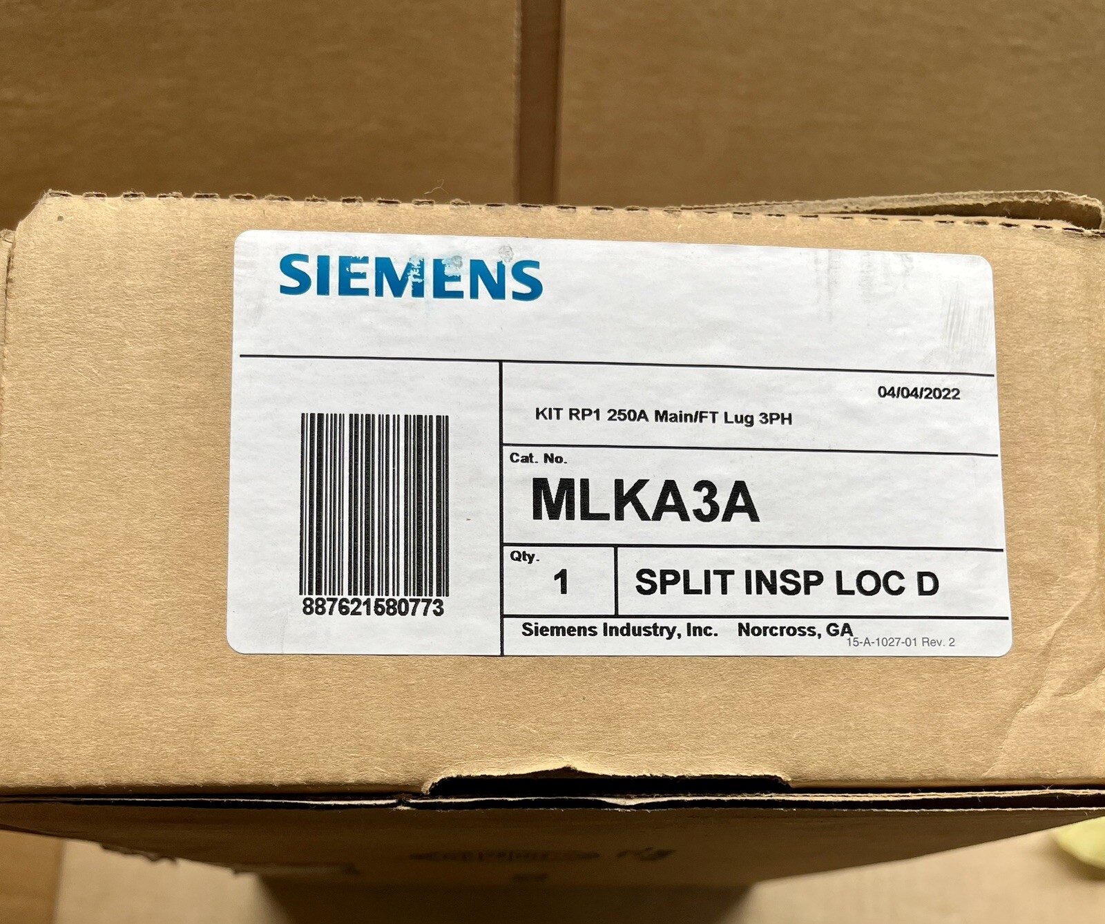 Siemens MLKA3A Panel Board Main Lug Kit for sale online | eBay