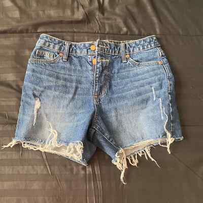 Universal Thread Distressed dark blue denim shorts Size 26 | eBay