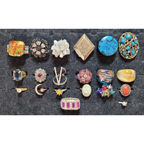 20 Pc Women's Rings Lot Adjustable & Fixed Sizes 6 7 8 9 Mixed Styles ...