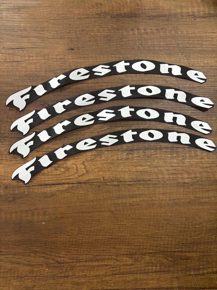 FİRESTONE Lettering Stickers 1.25” | Sporty Raised Style | 4 Tires Set ...