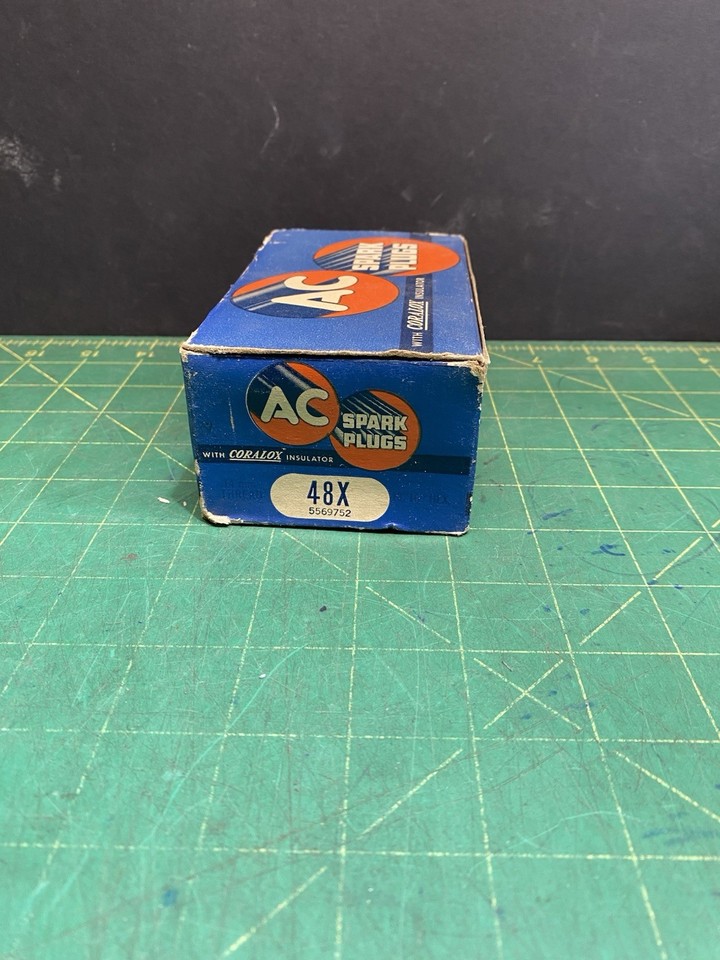Full Box Of 10 Vintage NOS AC Spark Plugs 48x Corolox Insulators | eBay