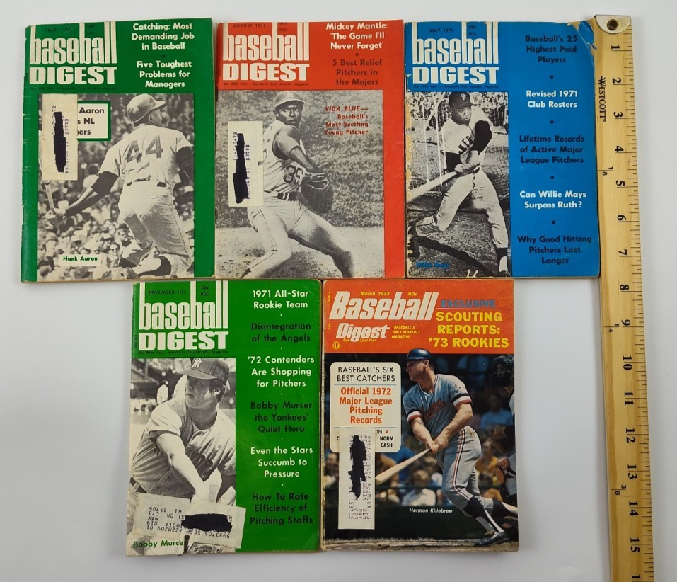Vintage Baseball Magazine Lot Of 11 50s 60s 70s Digest Sport Mays ...