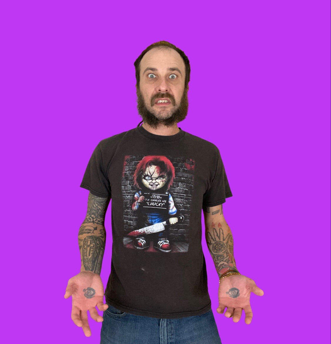 Chucky From Child’s Play Cartoon Mugshot Horror Movie… - Gem