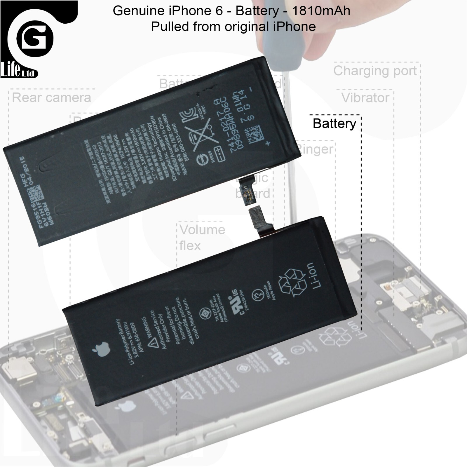 Genuine Original Apple iPhone Batteries over 90% Capacity Used Grade A ...