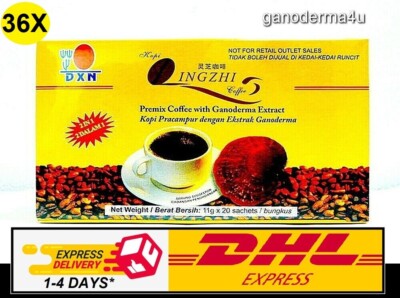 36 Boxes DXN Lingzhi Black Coffee 2 in 1 Ganoderma Reishi Instant ...