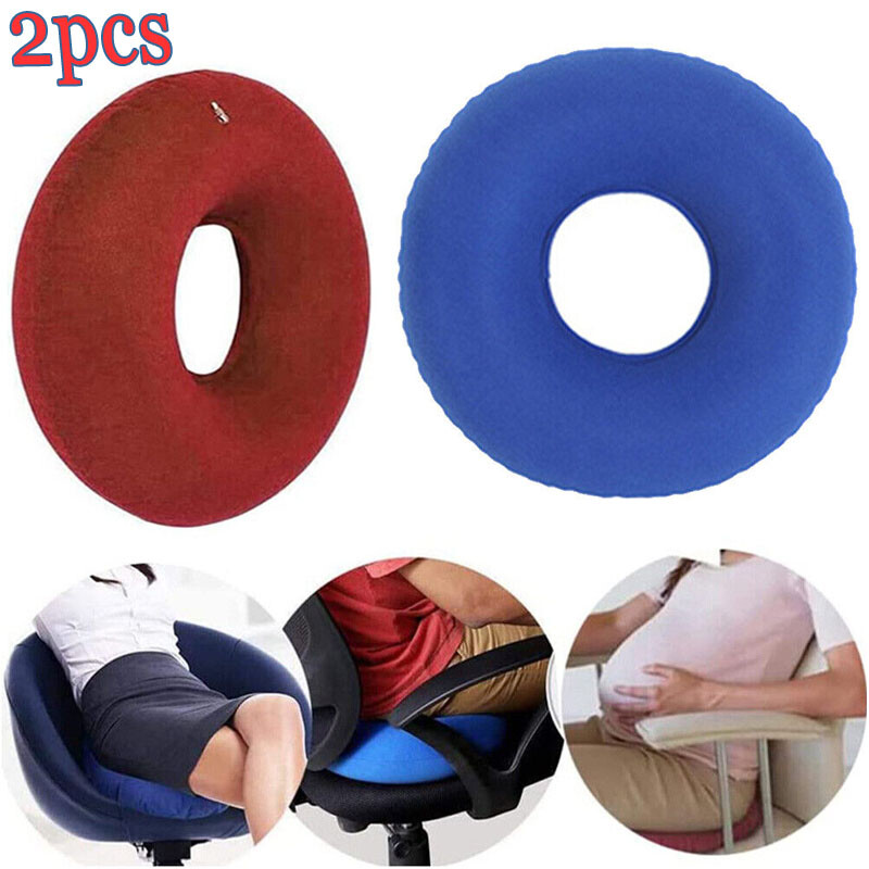 2x Inflatable Round Cushion Rubber Ring Donut Seat Medical Pressure ...