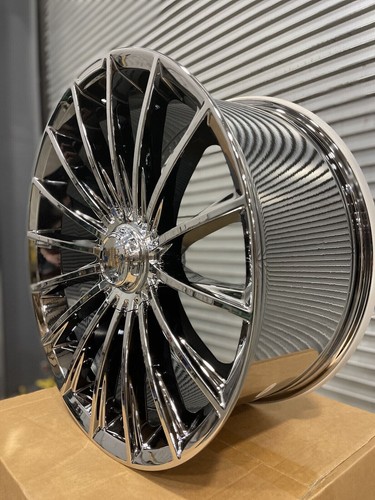 4 PCS 20" STAGGERED BLACK CHROME WHEELS FOR MERCEDES BENZ MAYBACH STYLE ...