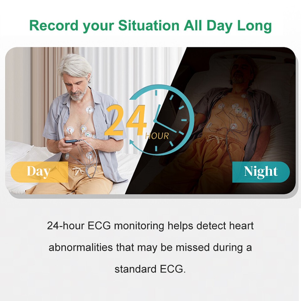 Livenpace 12 lead Dynamic ECG EKG Holter Recorder 24 Hours PC AI Analysis US | eBay