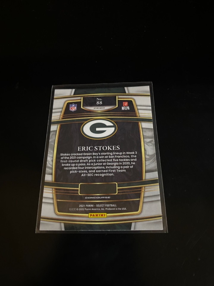 Eric Stokes 2021 Select Concourse Silver Prizm RC Packers 88 PWE | eBay