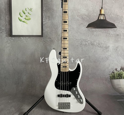 Custom Geddy Lee 5 String Electric Jazz Bass Guitar Maple Fretboard ...