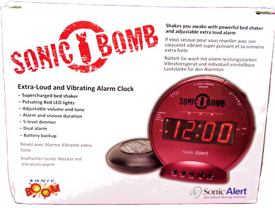 Sonic Alert Sonic Bomb Extra Loud Vibrating Alarm Clock Super Bed ...