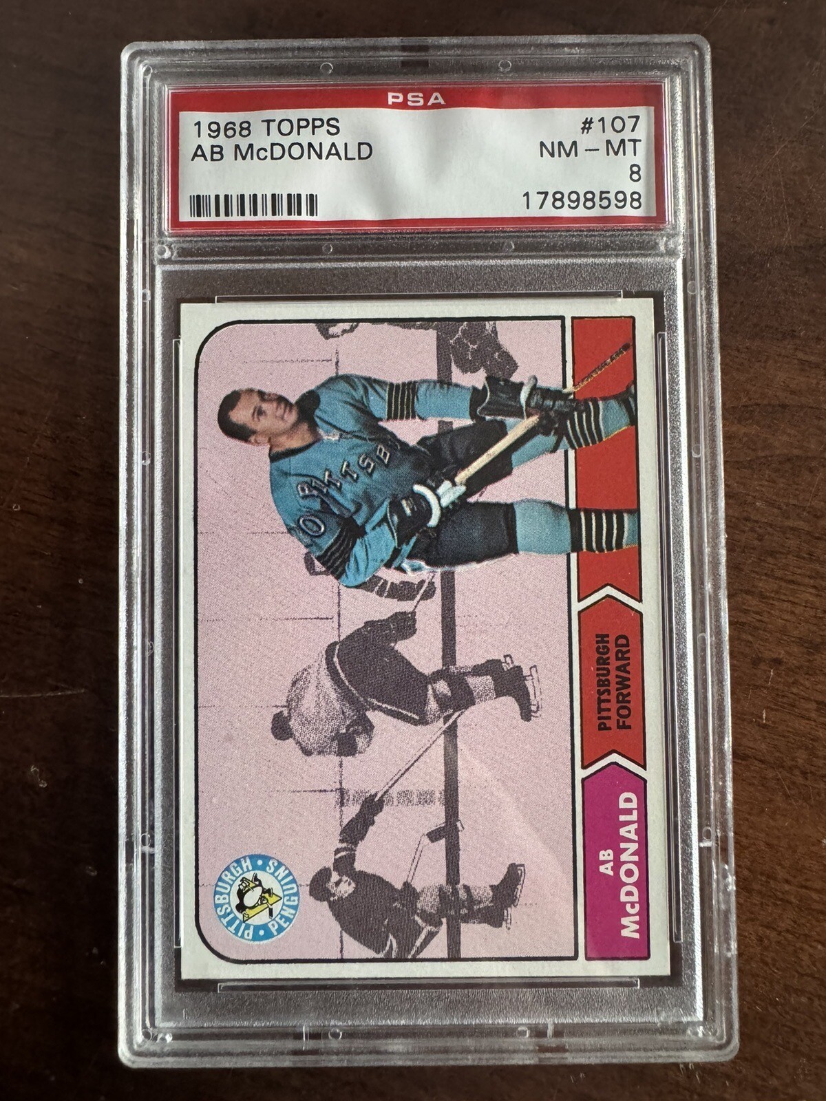 1968 Topps #107 Ab McDonald PSA 8 Pittsburgh Penguins | eBay