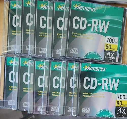 NEW Memorex CD-RW 4x 700MB 80 Min Rewritable Compact Discs Blank 11 ...