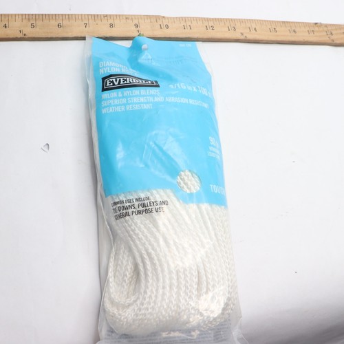 Everbilt 3/16 in. x 100 ft. White Polypropylene Diamond Braid Rope ...