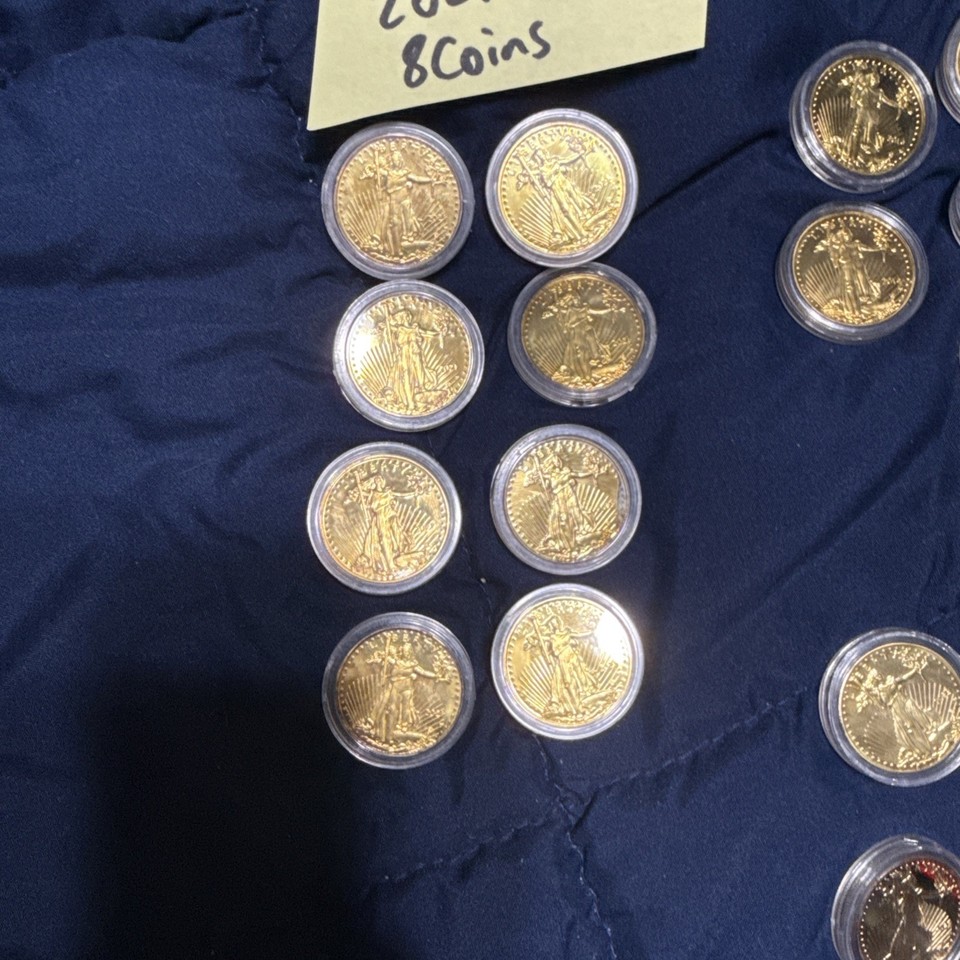 Lot of 17 24K Gold Plated American Eagle Style Collection Proof Coins ...